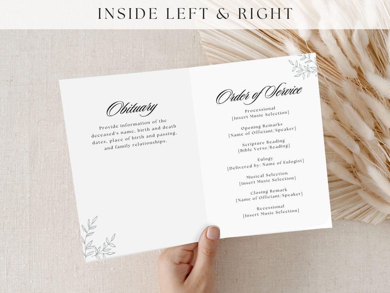 Funeral Program Template Funeral Obituary Templates Obituary Program ...