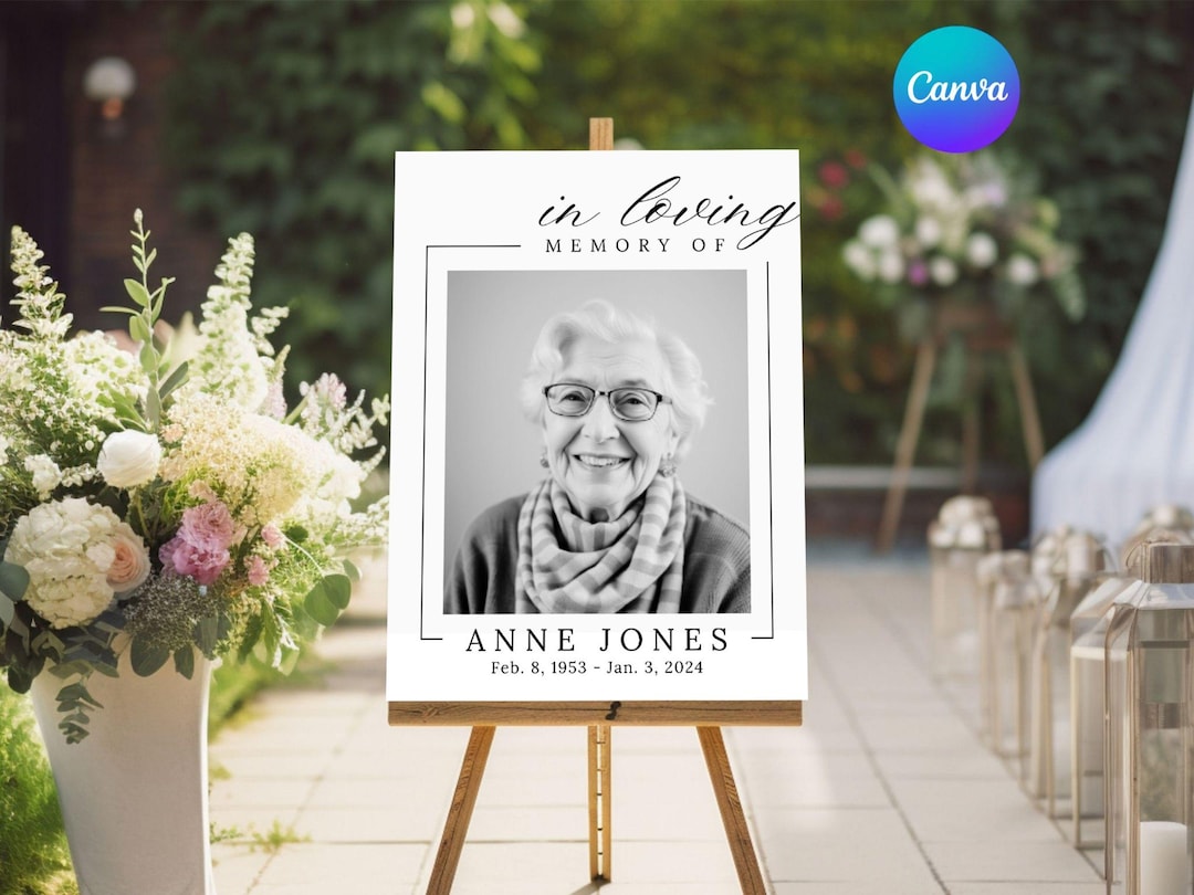 Editable Funeral Welcome Sign in Loving Memory Funeral Sign Celebrating ...