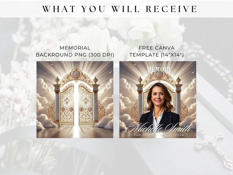 Gold Memorial Background Png Gate to Heaven Background in Loving Memory ...