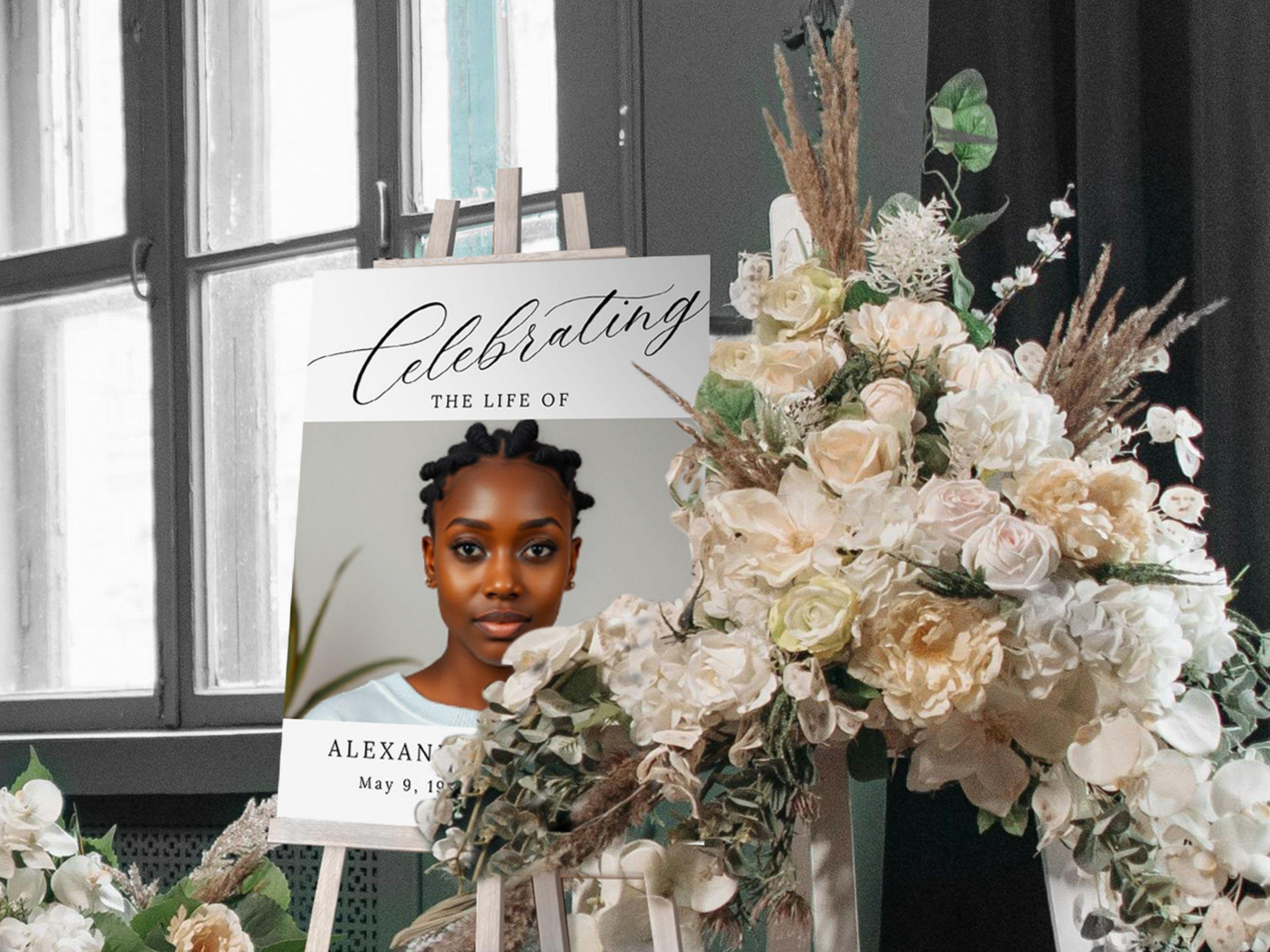 Editable Funeral Welcome Sign Celebration of Life Funeral Poster ...