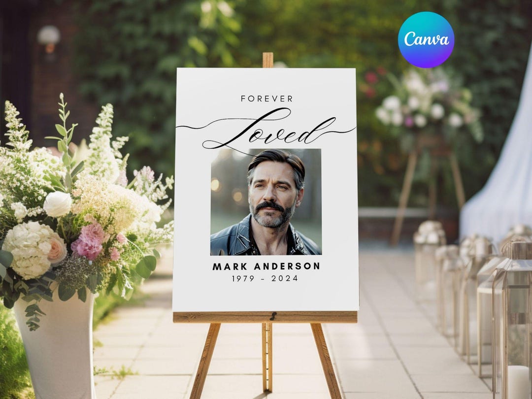 Funeral Welcome Sign Forever Loved Sign Printable Memorial Sign ...