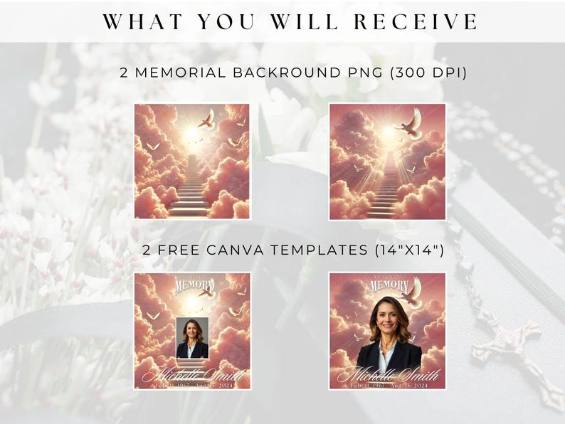 Pink Memorial Background PNG Stairway to Heaven Background in Loving ...