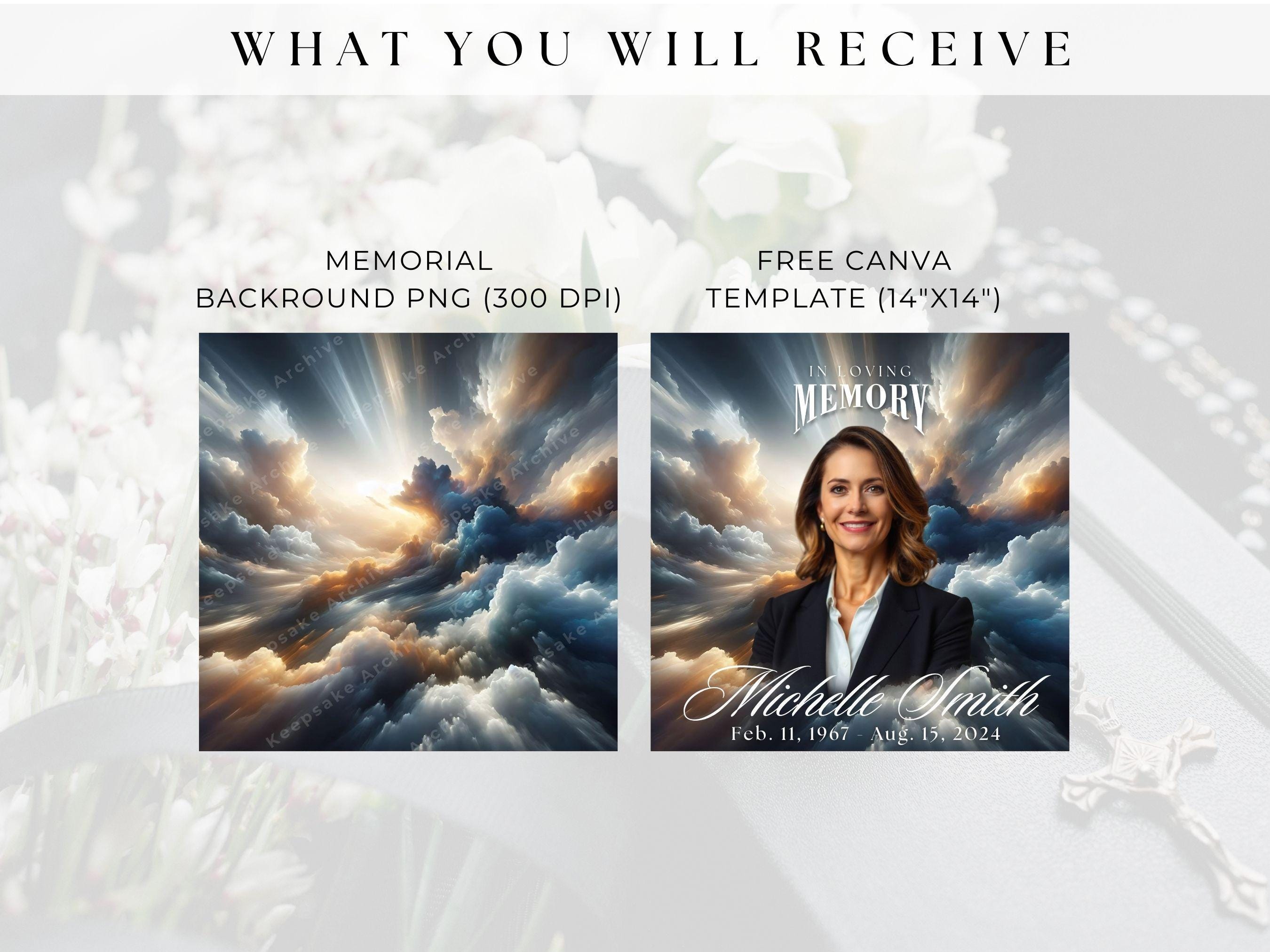 Memorial Background Png Gold Clouds Background Memorial Photo Blue Sky ...
