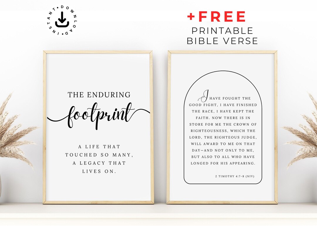 Memorial Table Sign Memorial Verse Funeral Printable Funeral Favor Sign ...