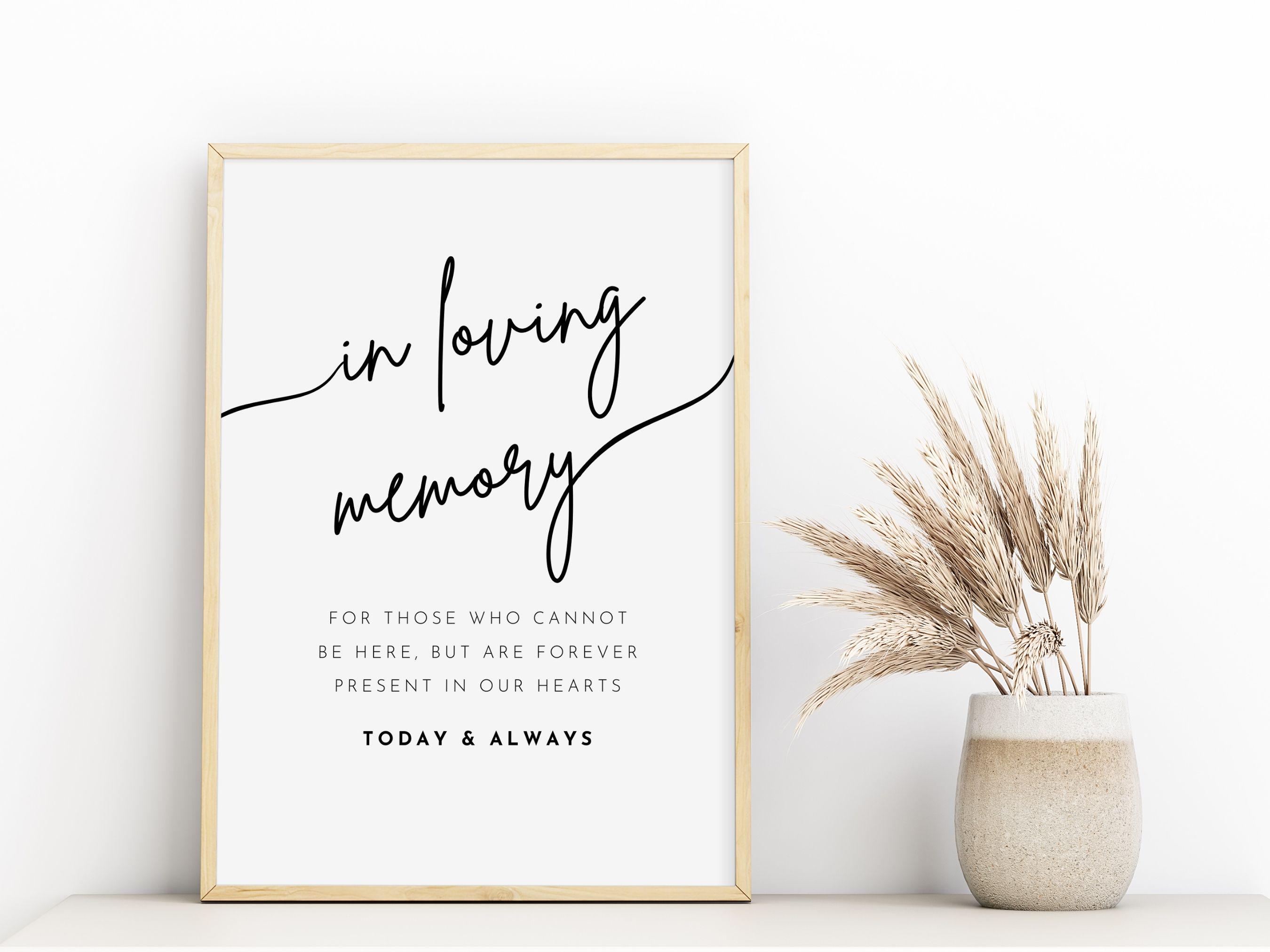 In Loving Memory Wedding Table Sign, Grandparents Memory Printable - Etsy