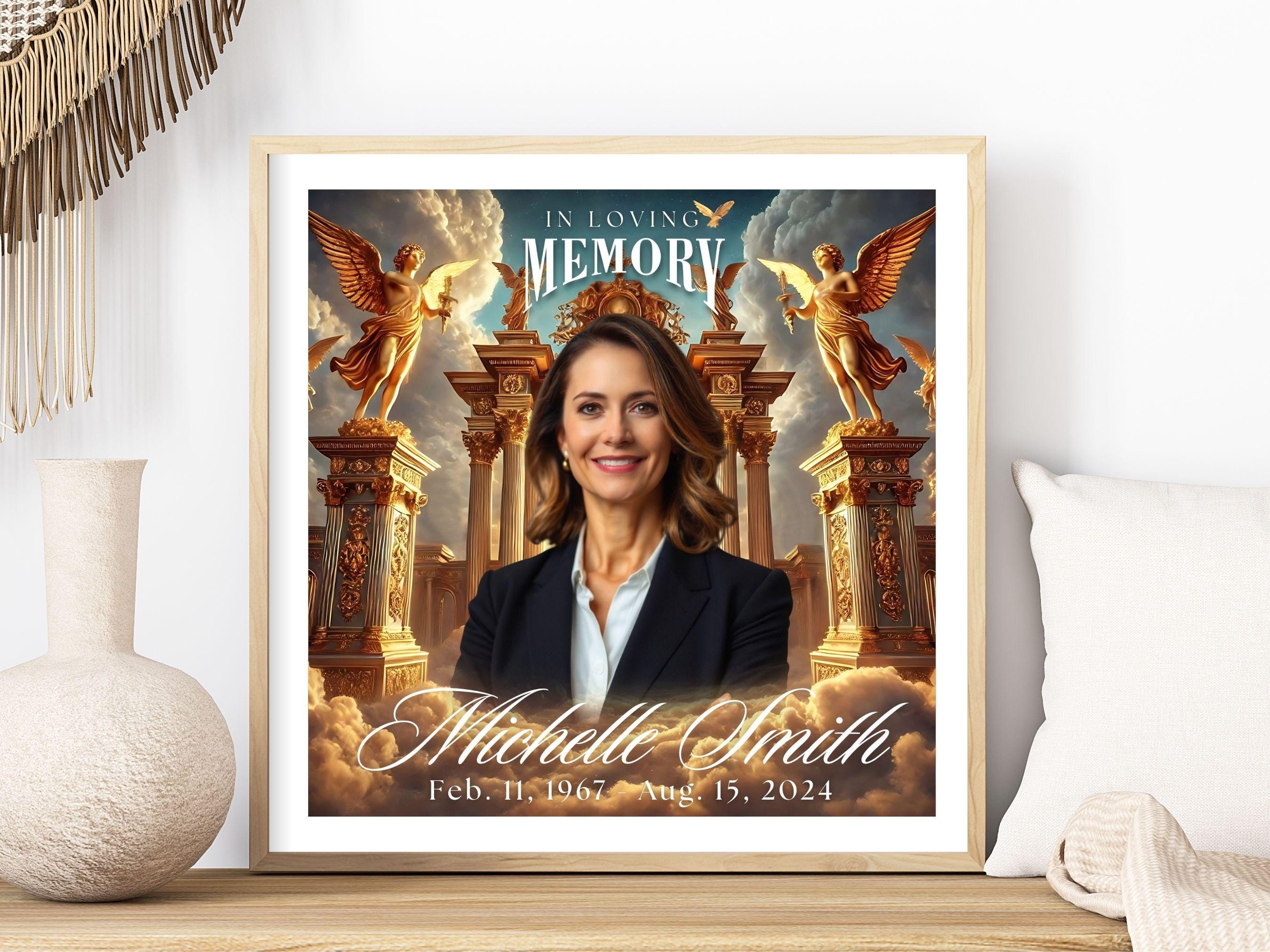 Gold Memorial Background Png Heaven Gate Angel Background in Loving ...