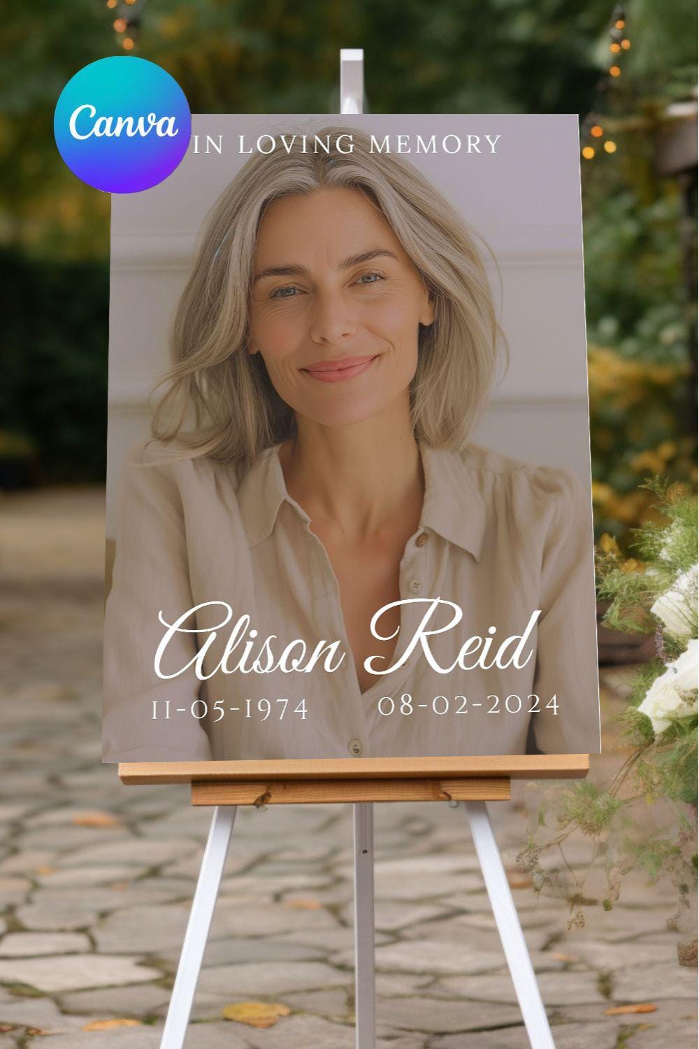 Funeral Memorial Sign Celebration of Life Memorial Board in Loving ...