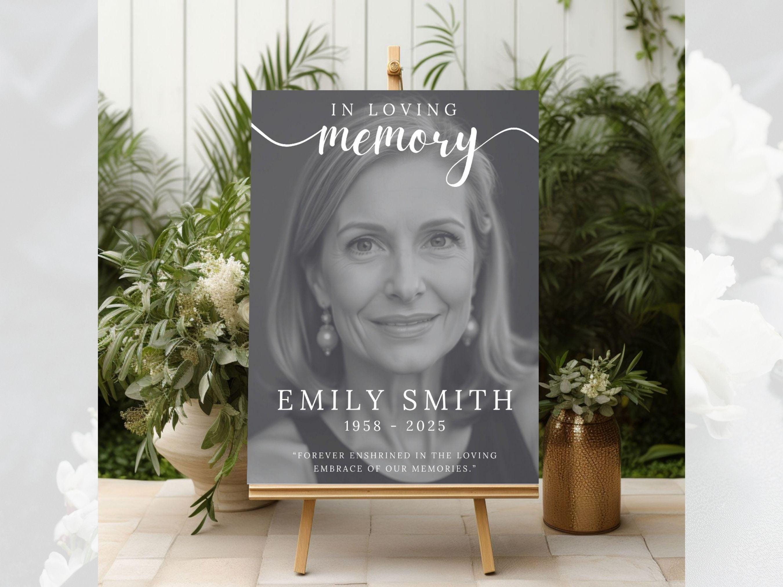 Funeral Welcome Sign in Loving Memory Poster Celebration of Life ...