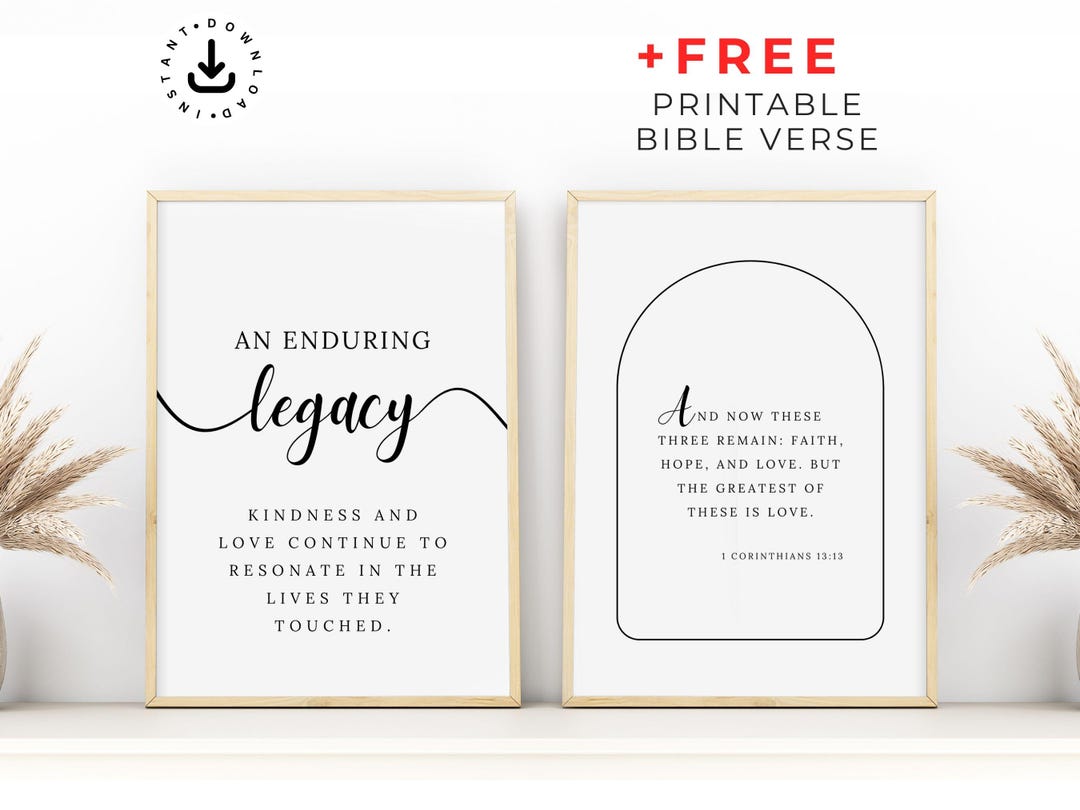 Memorial Table Sign Memorial Verse Funeral Printable Funeral Favor Sign ...