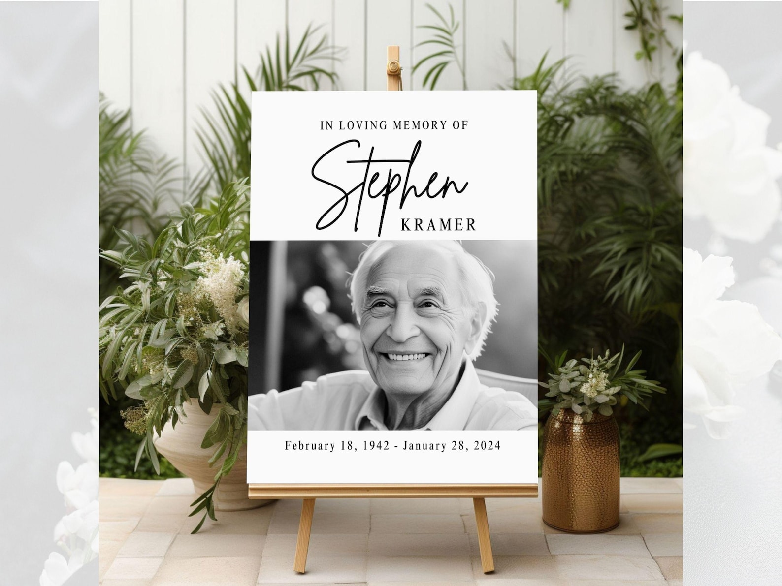 Funeral Welcome Sign in Loving Memory Welcome Sign With Photo Memorial ...