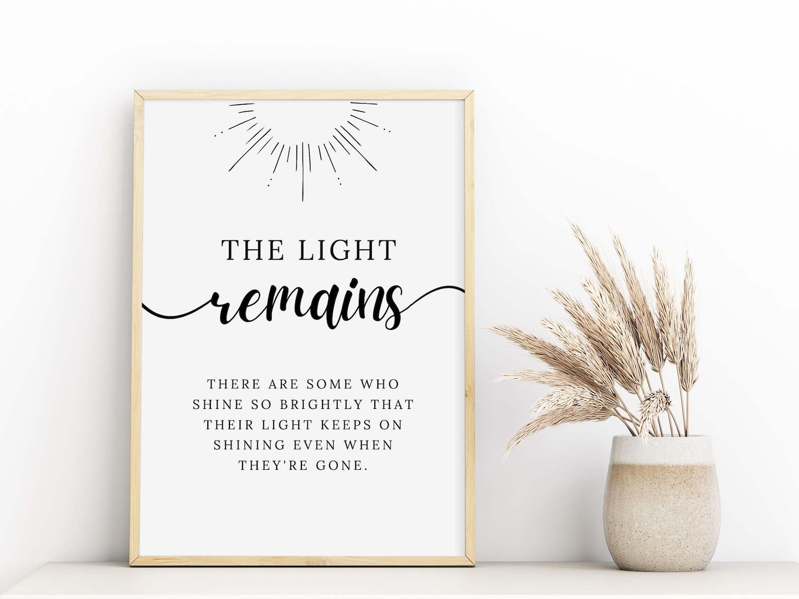 Memorial Table Sign the Light Remains Funeral Printable Poem for ...