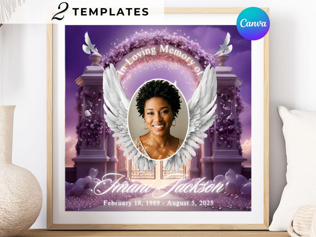 Editable Memorial Photo Template Heaven Gate Stairway to Heaven ...