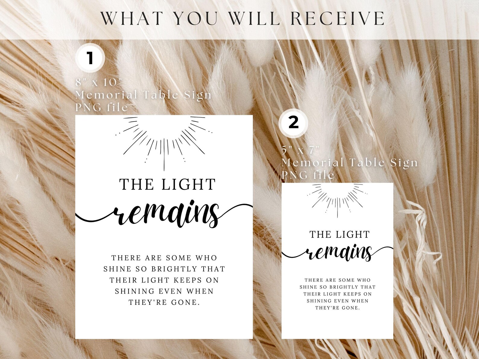 Memorial Table Sign the Light Remains Funeral Printable Poem for ...