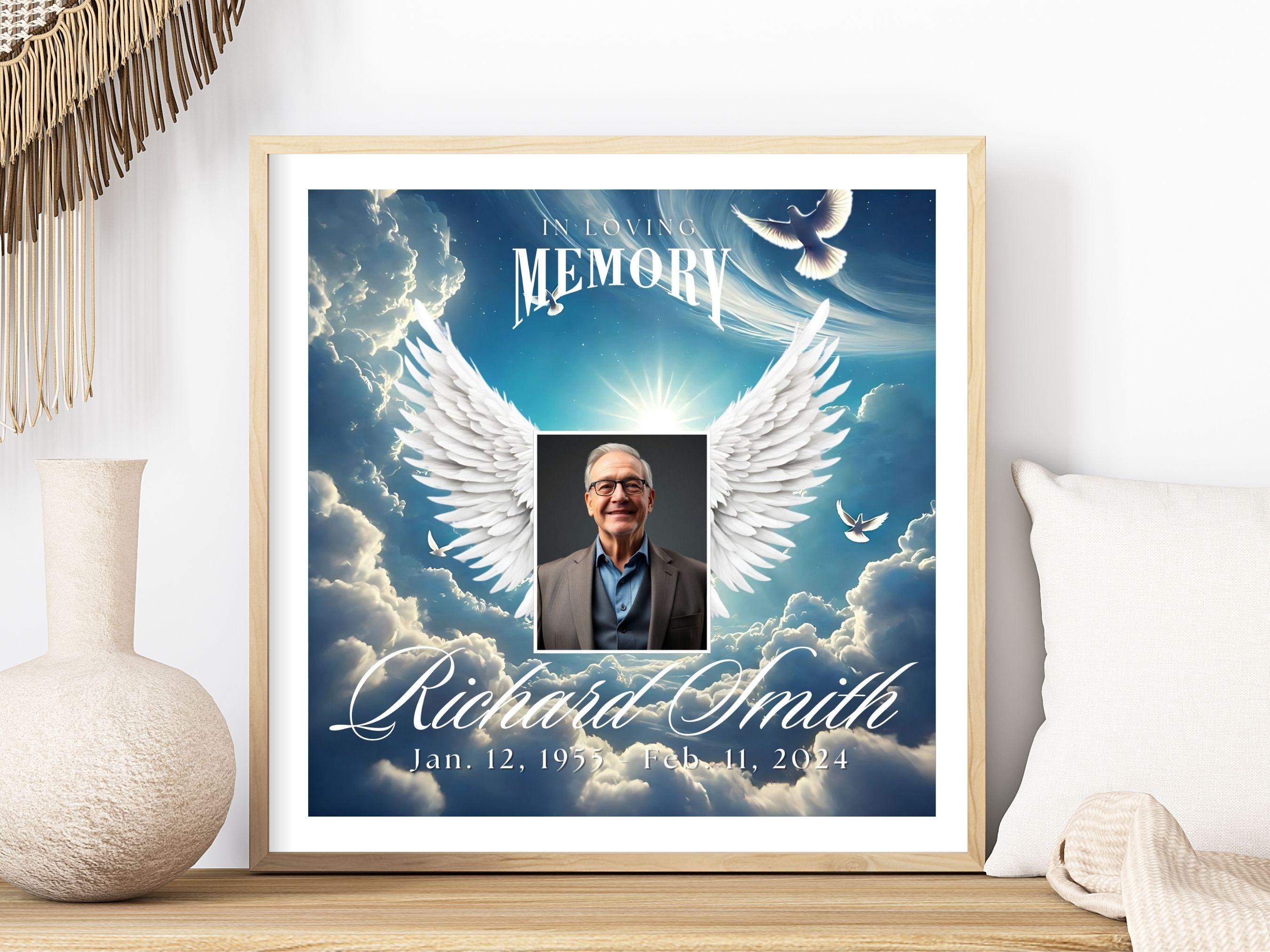 Blue Memorial Background PNG in Long Memory Png Angel Wings Memorial ...