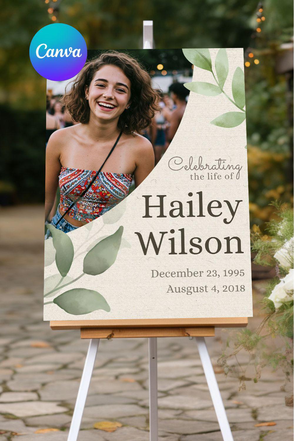 Celebration of Life Poster Memorial Service in Loving Memory Funeral ...