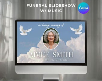 Funeral Slideshow Template | Celebration of Life, Canva (digital ...