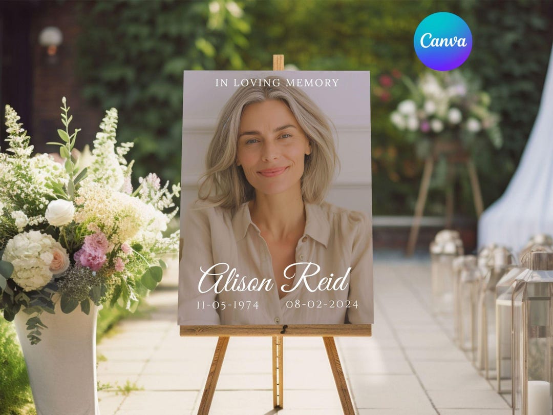 Funeral Memorial Sign Celebration of Life Memorial Board in Loving ...