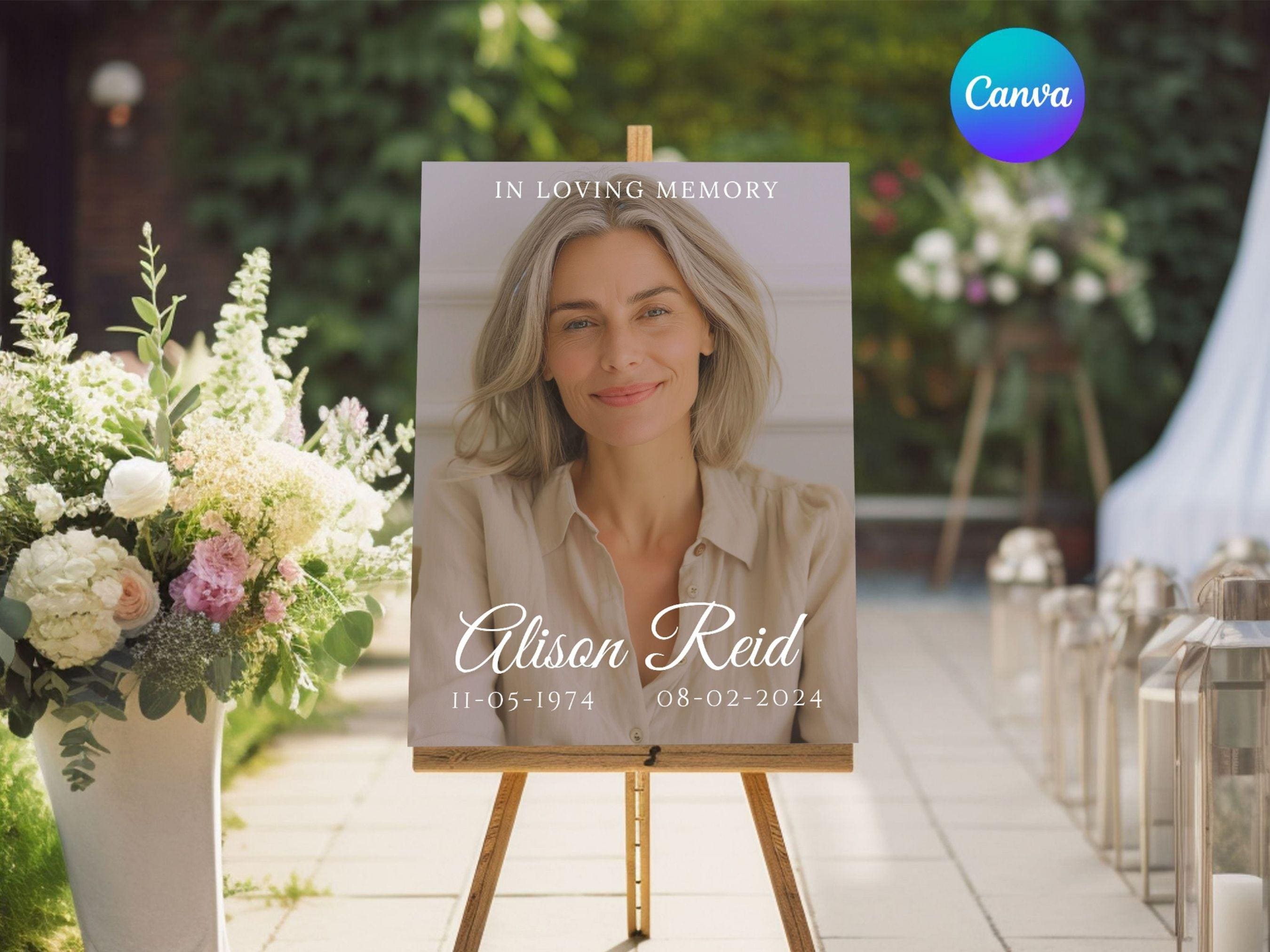 Funeral Memorial Sign Celebration of Life Memorial Board in Loving ...