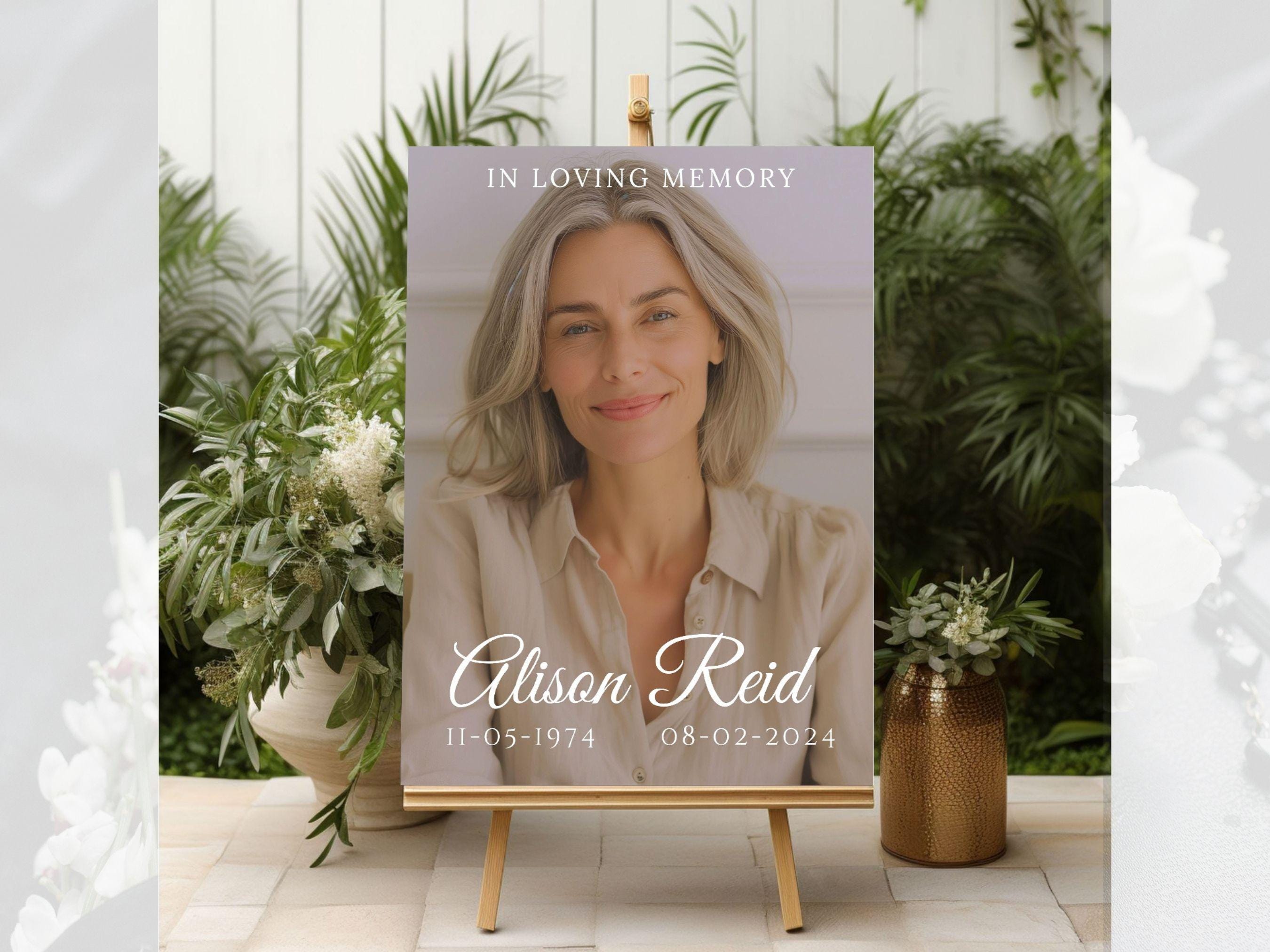 Funeral Memorial Sign Celebration of Life Memorial Board in Loving ...