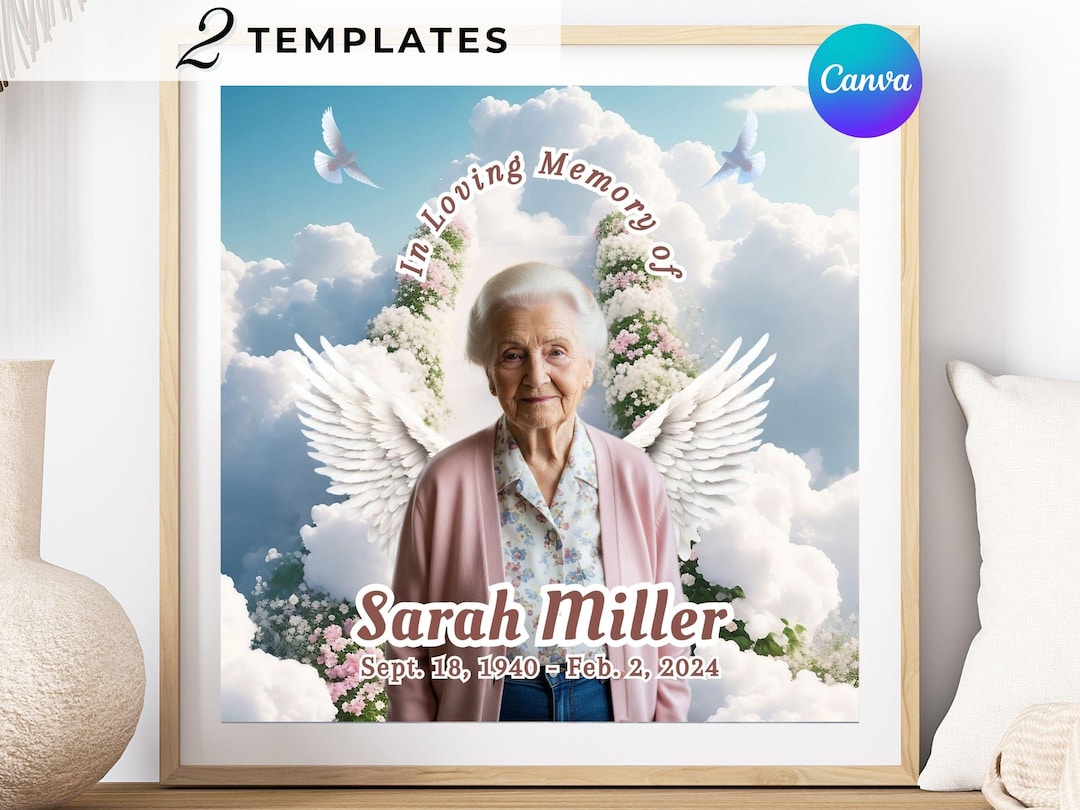 Editable Memorial Photo Template Grandma Memorial Photo Funeral in ...