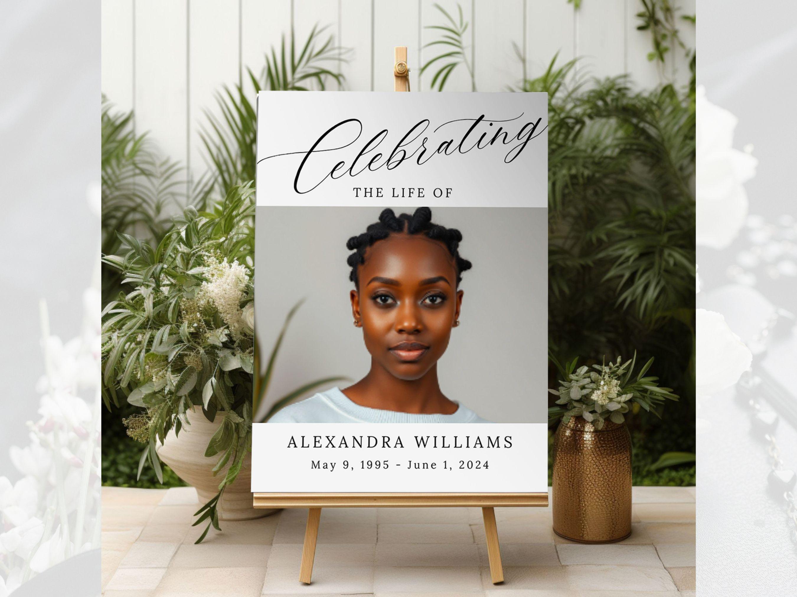 Editable Funeral Welcome Sign Celebration of Life Funeral Poster ...