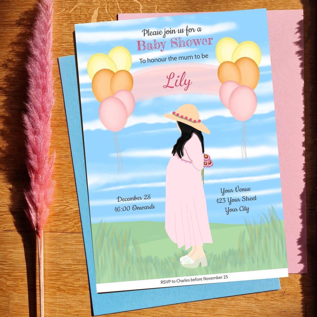 Editable Baby Shower Invite Template | Colorful Baby Shower Invite ...