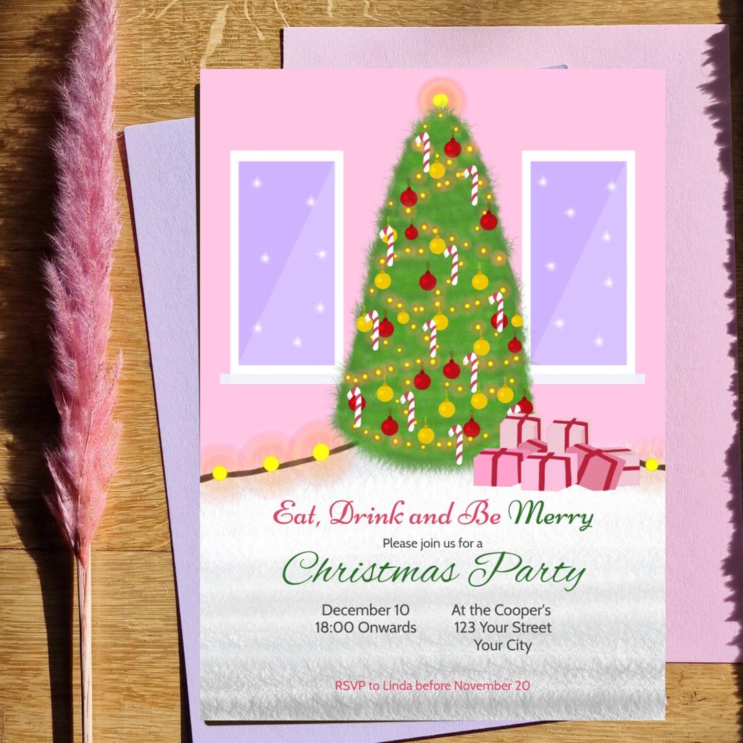 Editable Christmas Party Invite Template | Christmas Party Invite ...