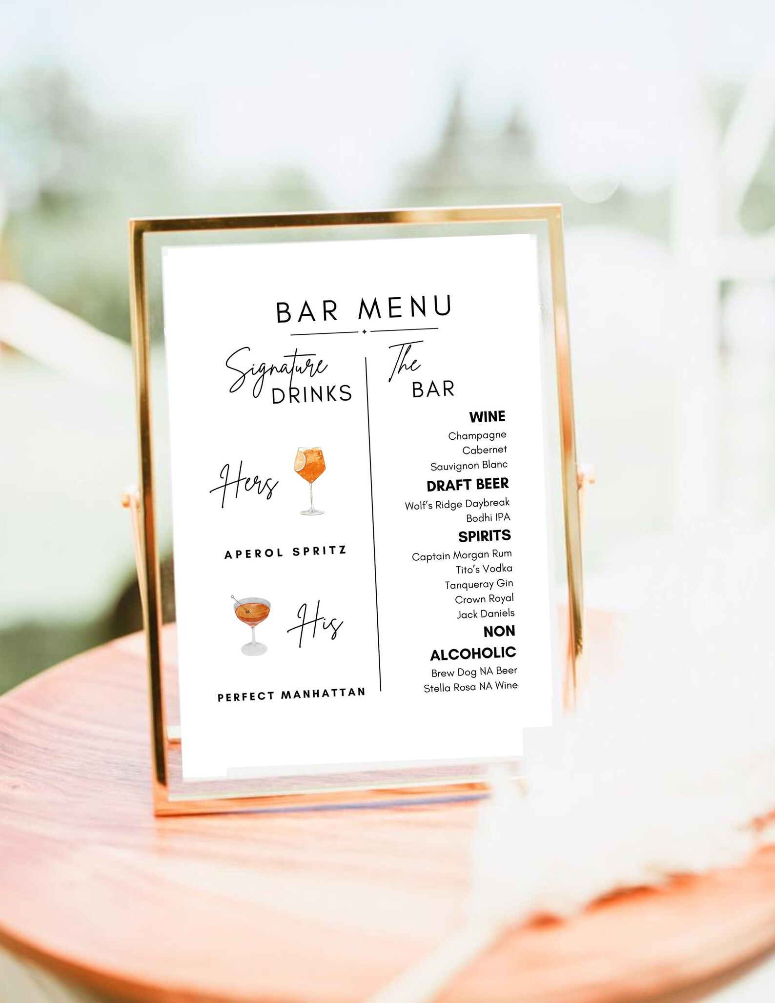 Wedding Cocktail Sign Template | Signature Drinks | Editable Digital ...