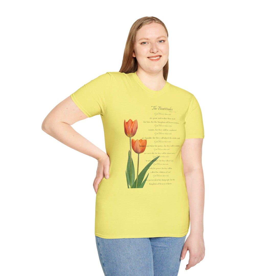 The Beatitudes Flower T-shirt, Motivational Tee, Gift for Plant Lovers ...