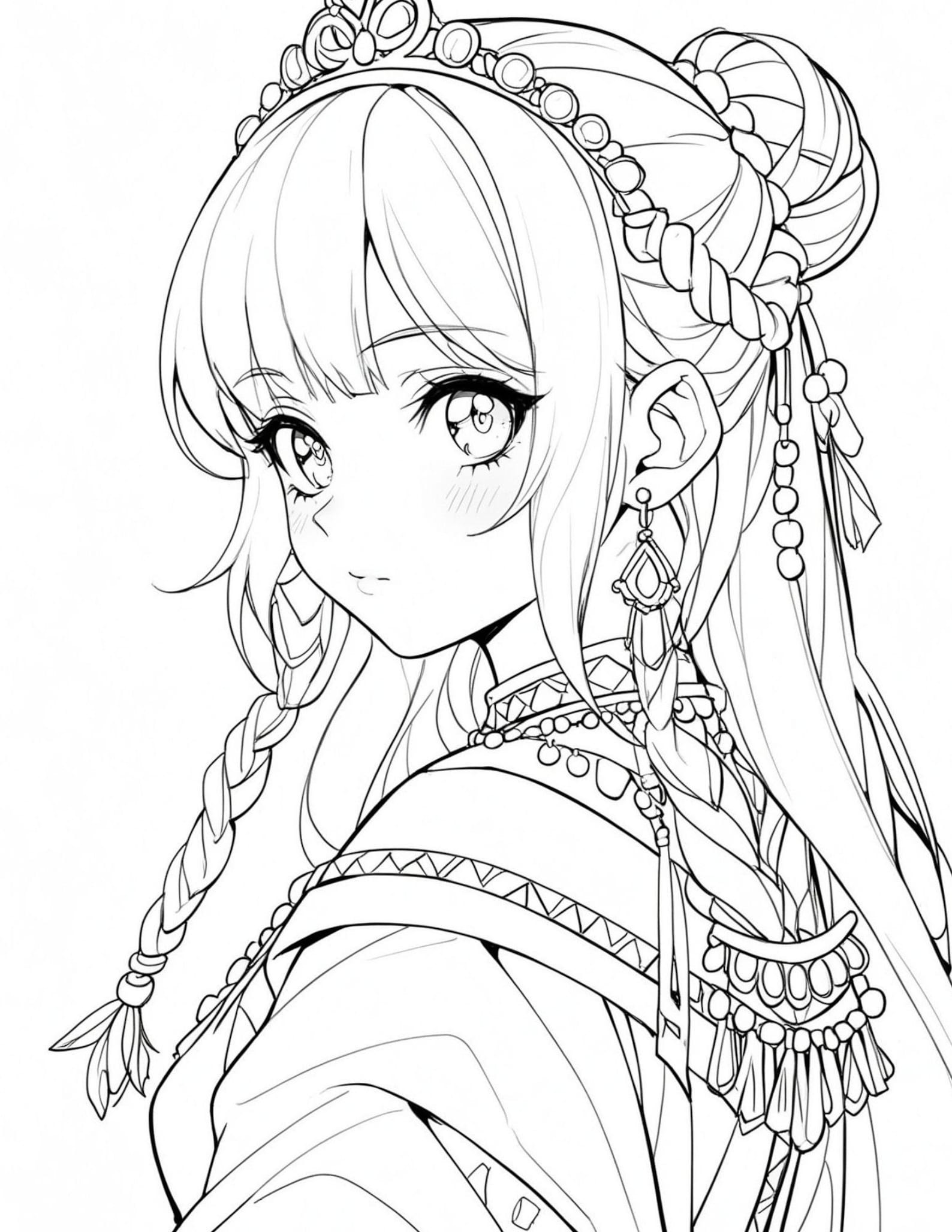 90 Anime Princess Coloring Pages | Adult and Kid Coloring Pages | Zen ...
