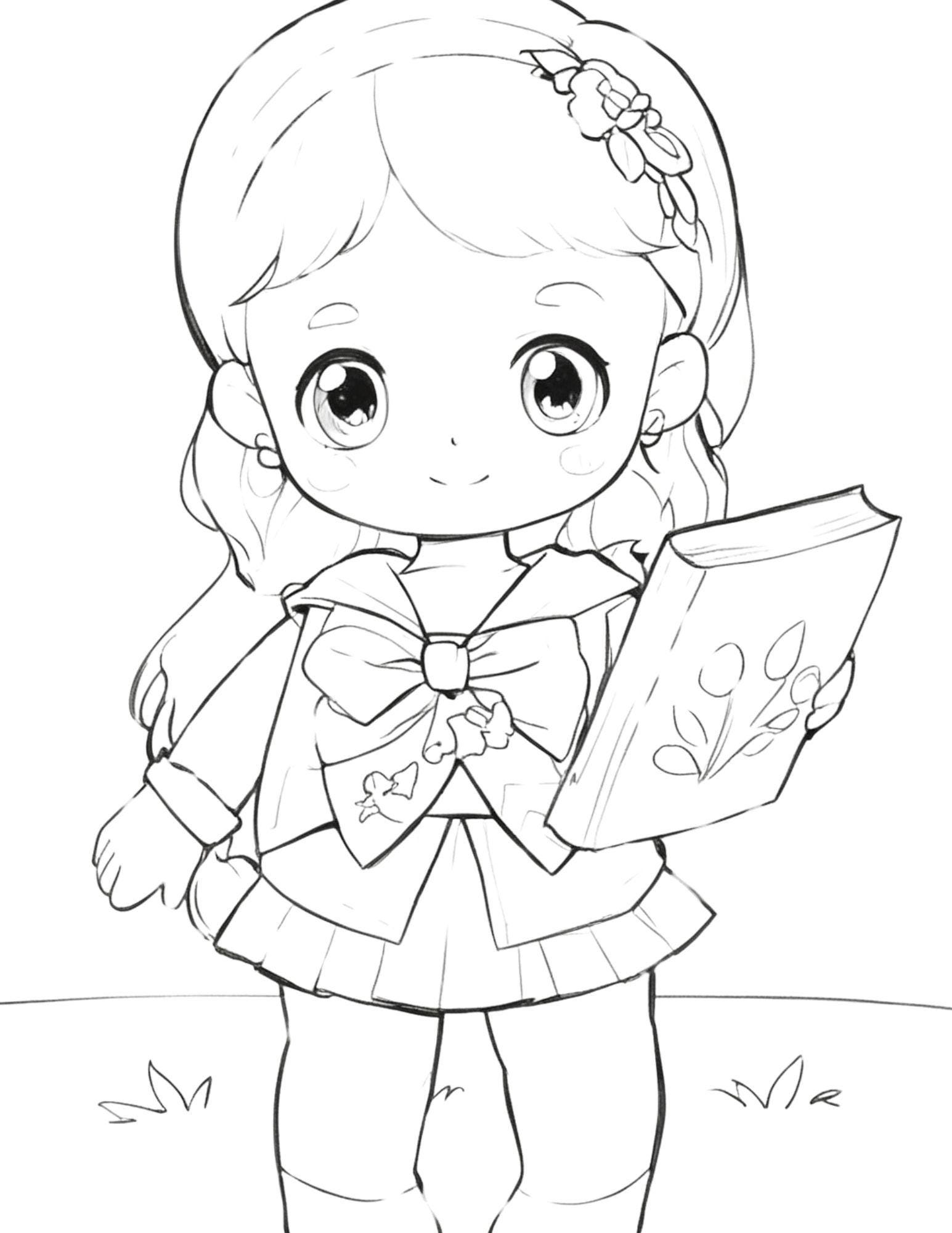 40 Girl Scouts Chibi Girl Coloring Pages | Anime Kid & Adult Coloring ...