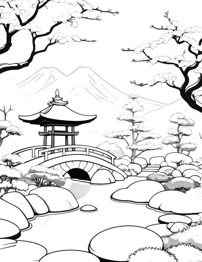 100 Beautiful Scenery Coloring Pages Adult and Kid Coloring Pages Zen ...
