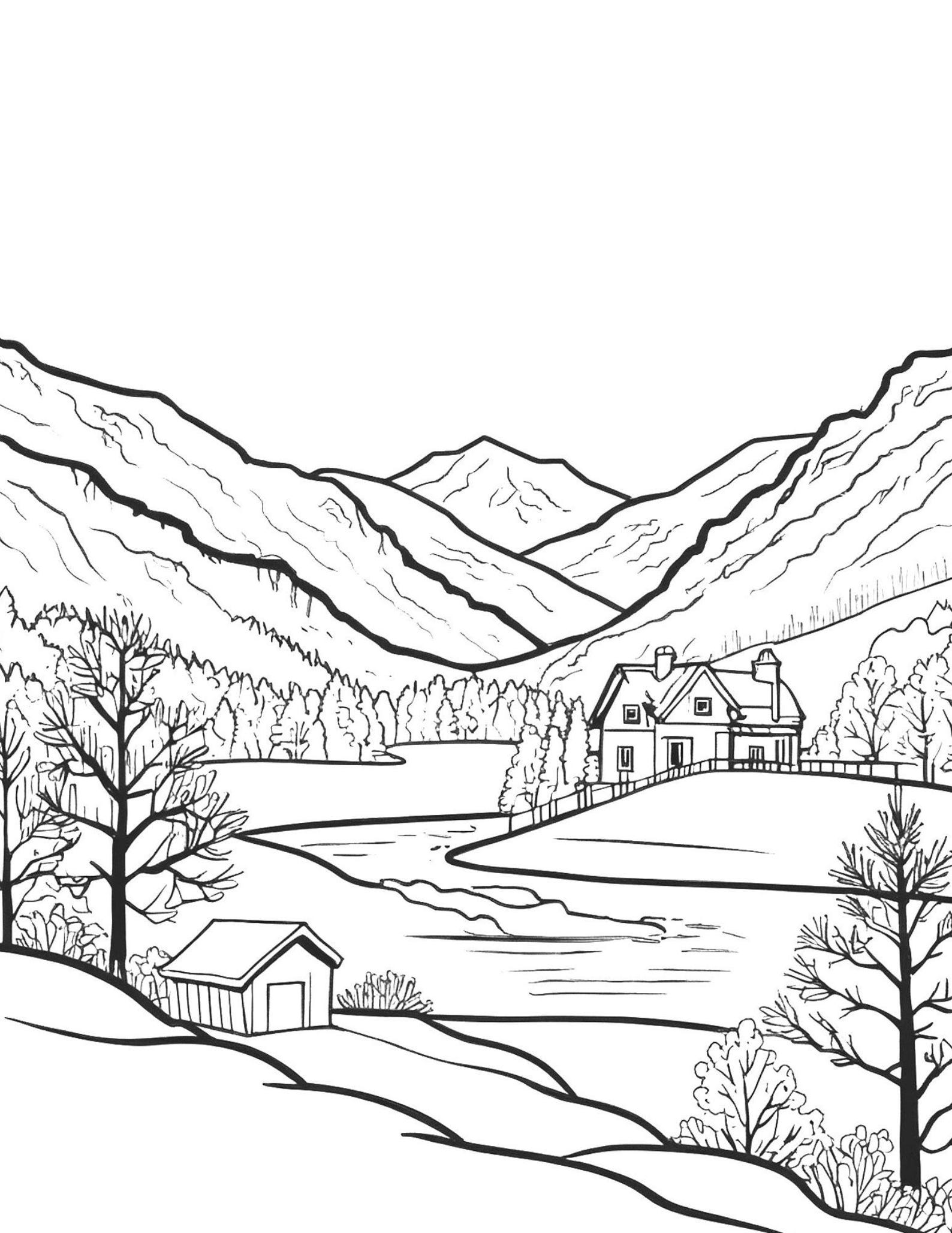 100 Beautiful Scenery Coloring Pages Adult and Kid Coloring Pages Zen ...