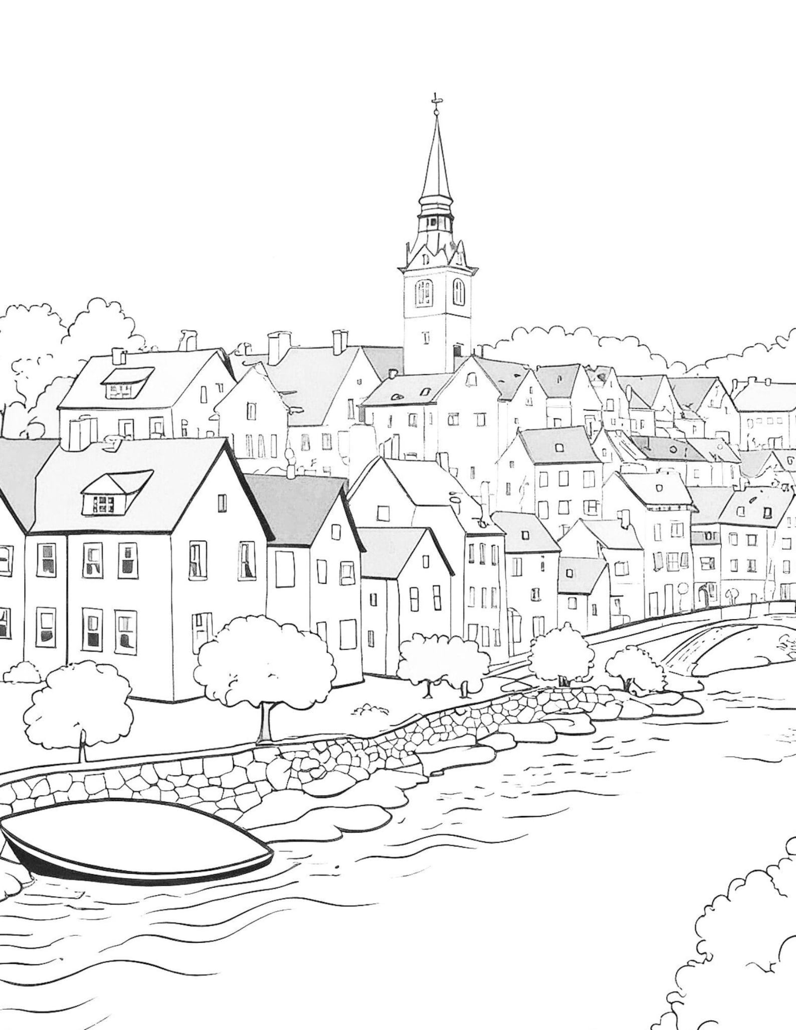 100 Beautiful Scenery Coloring Pages Adult and Kid Coloring Pages Zen ...