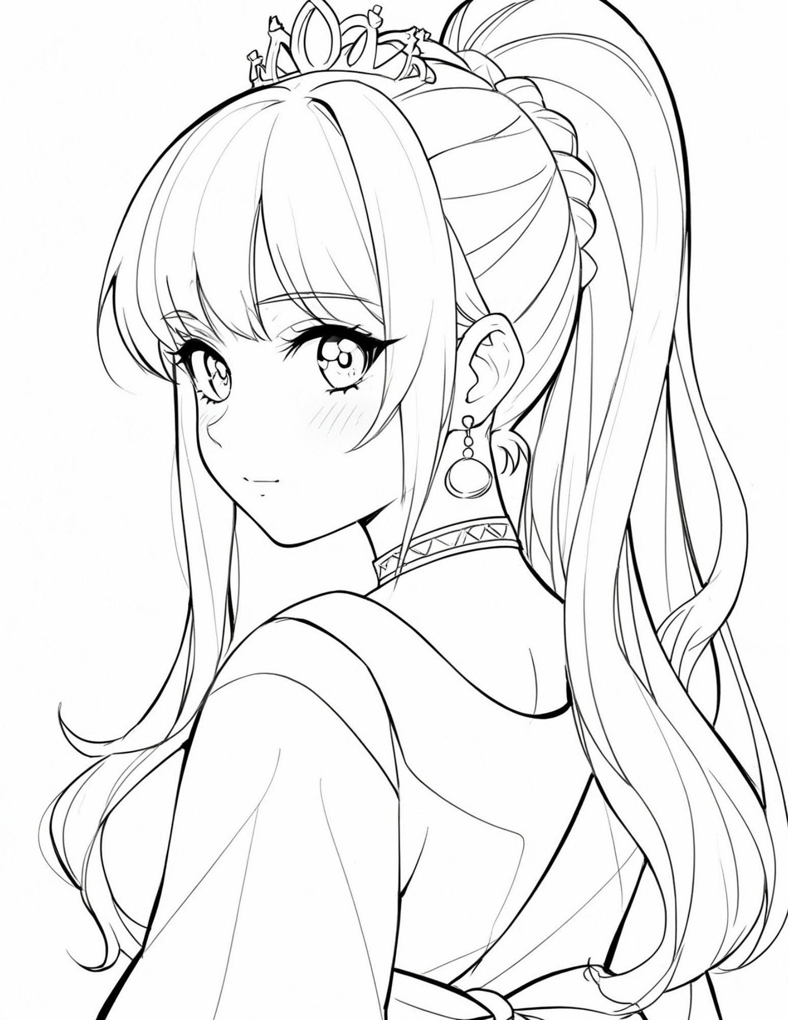 90 Anime Princess Coloring Pages | Adult and Kid Coloring Pages | Zen ...
