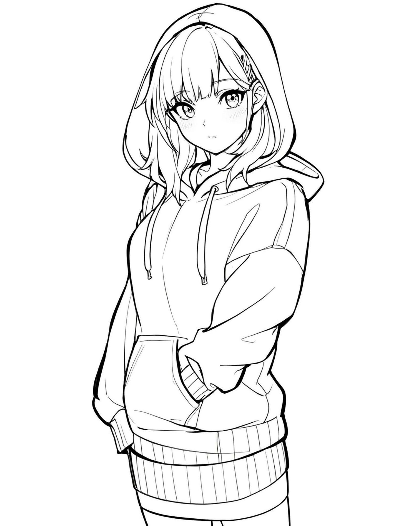 90 Anime Girl Coloring Pages | Adult and Kid Coloring Pages | Zen Art ...