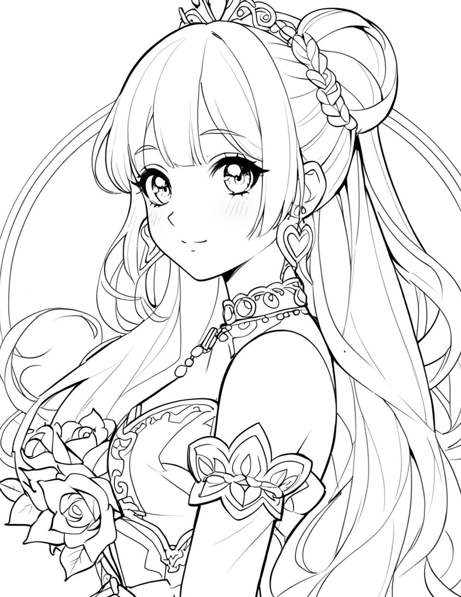 90 Anime Princess Coloring Pages | Adult and Kid Coloring Pages | Zen ...