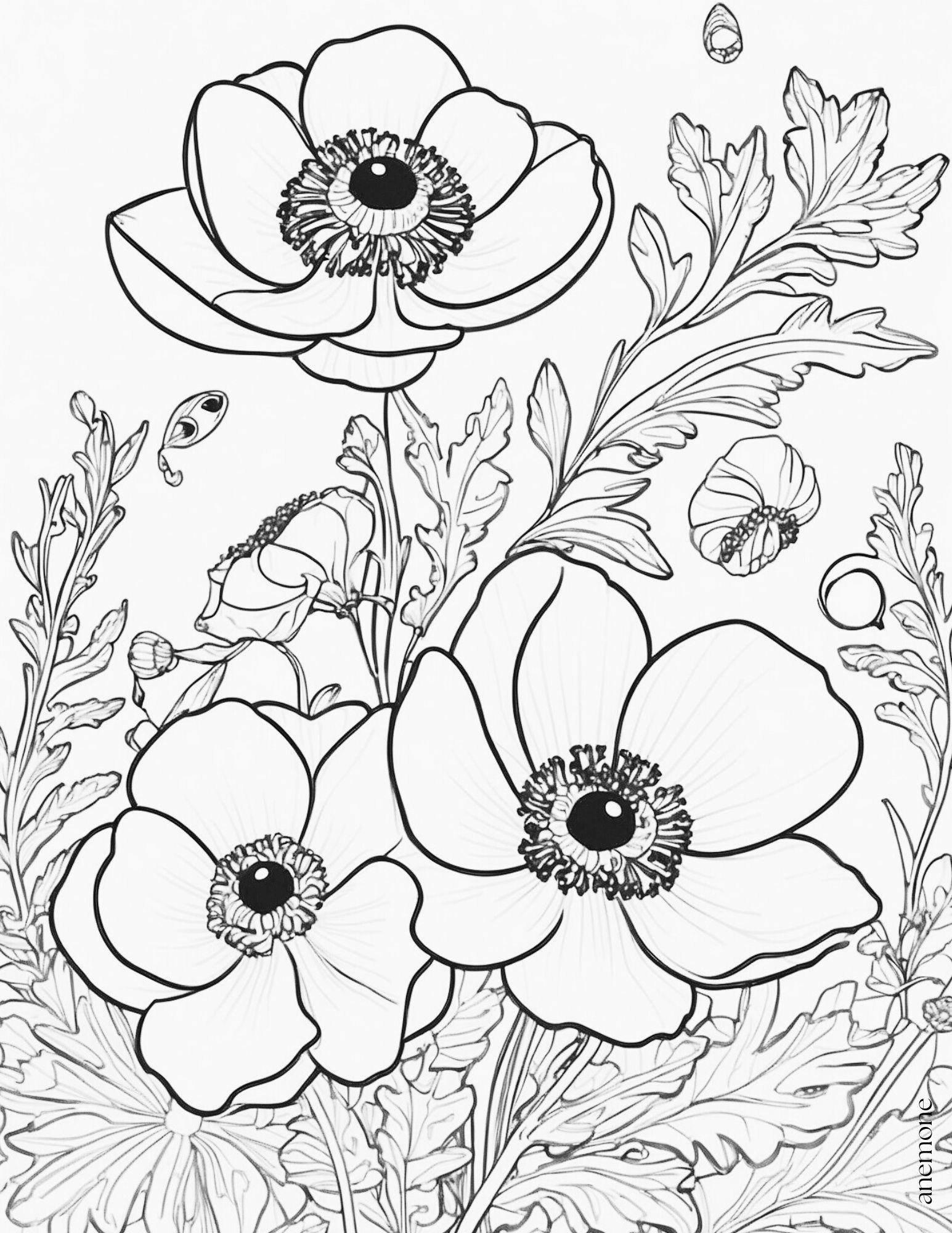 110 Beautiful Flowers Coloring Pages Adult and Kid Coloring Pages Zen ...
