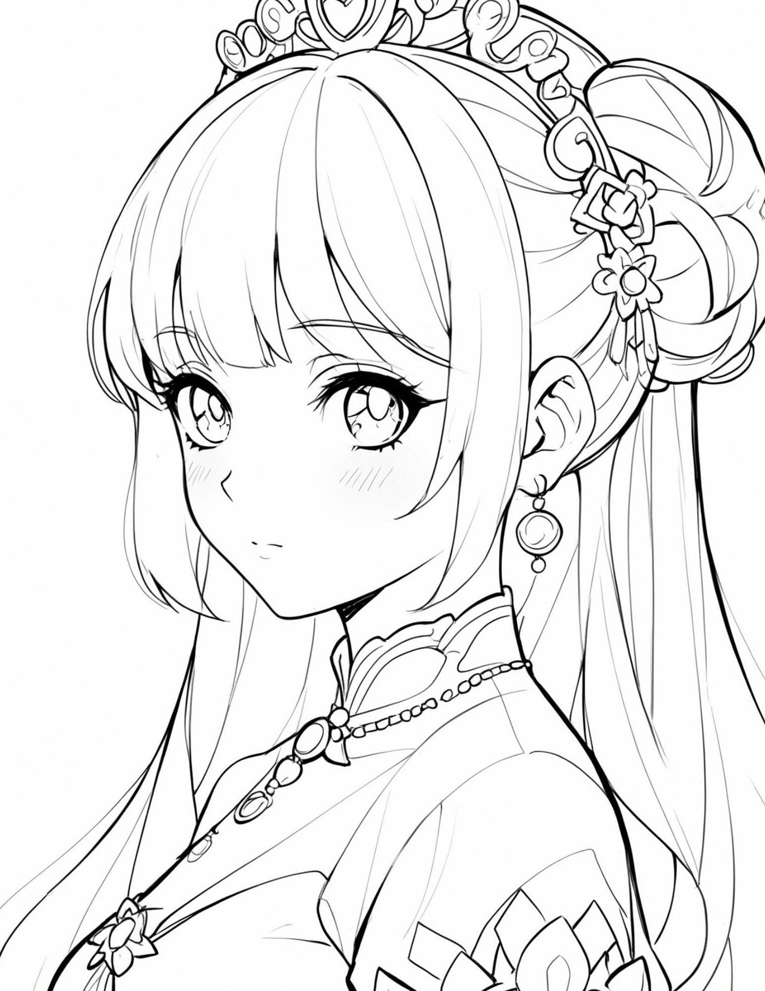 90 Anime Princess Coloring Pages | Adult and Kid Coloring Pages | Zen ...
