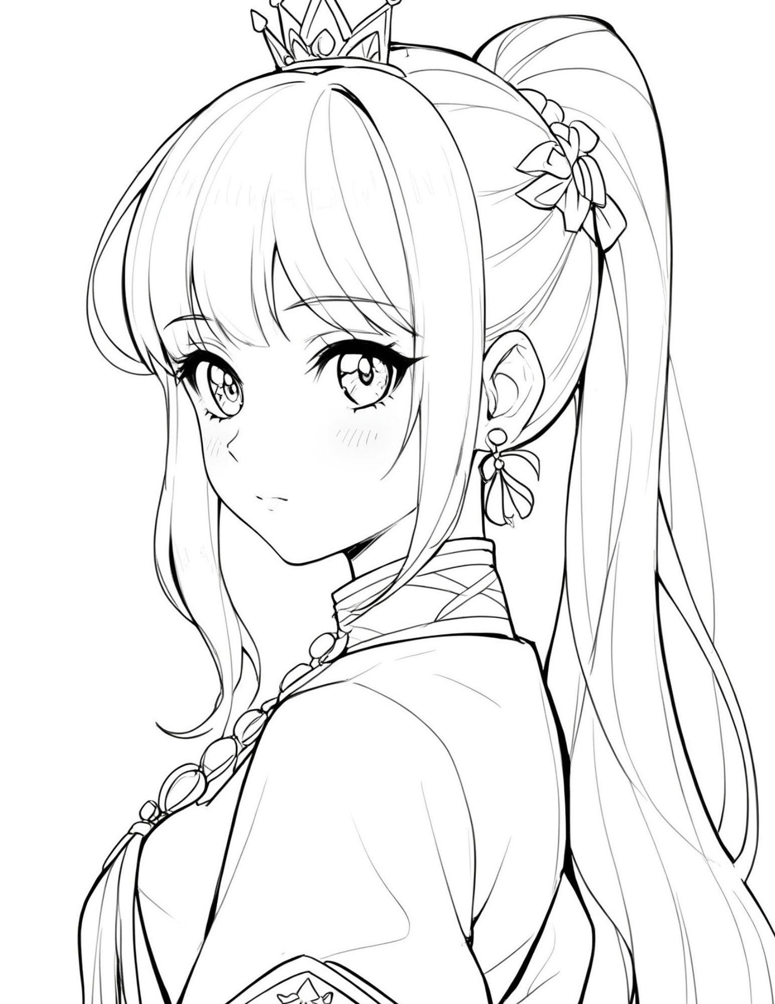 90 Anime Princess Coloring Pages | Adult and Kid Coloring Pages | Zen ...