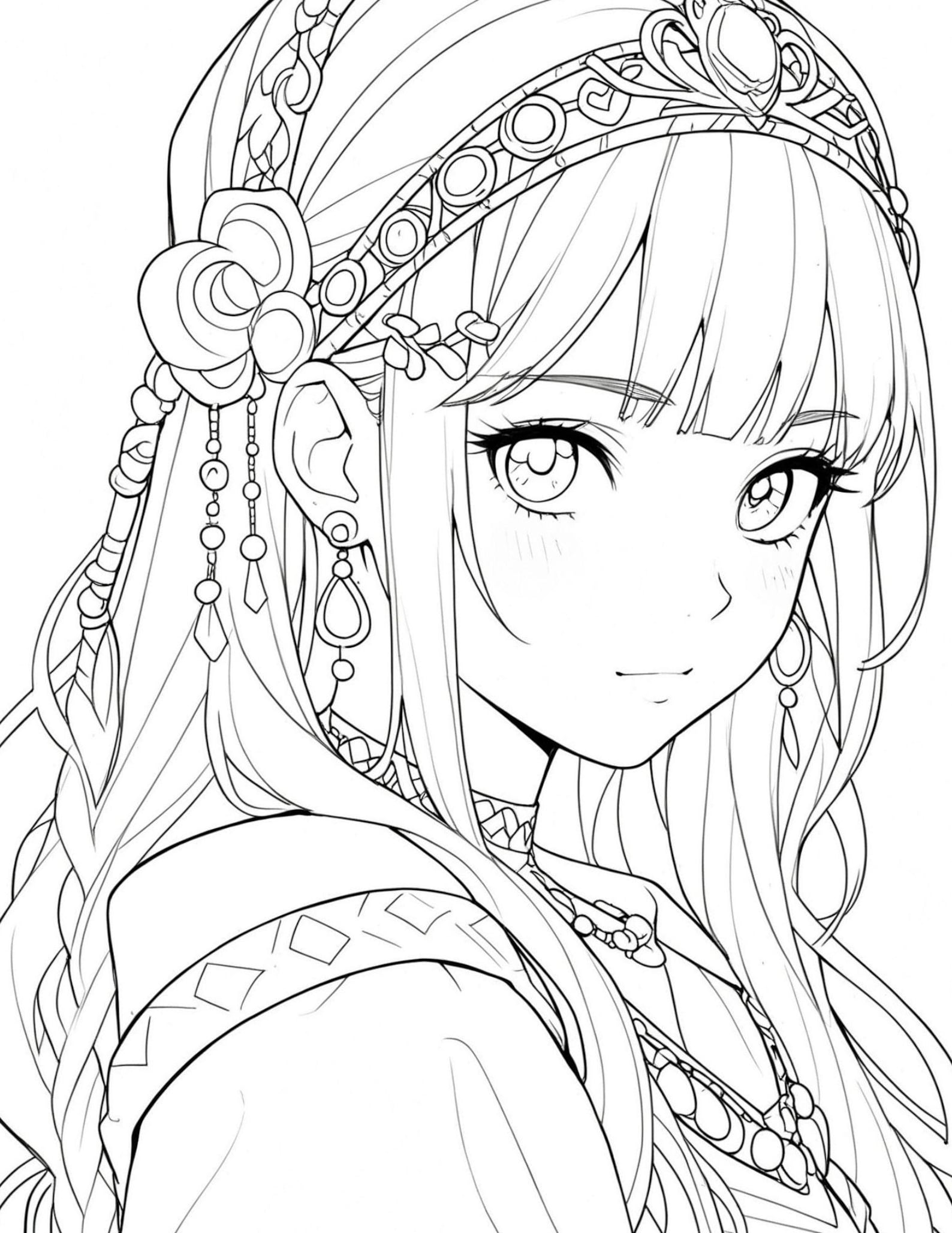 90 Anime Princess Coloring Pages | Adult and Kid Coloring Pages | Zen ...