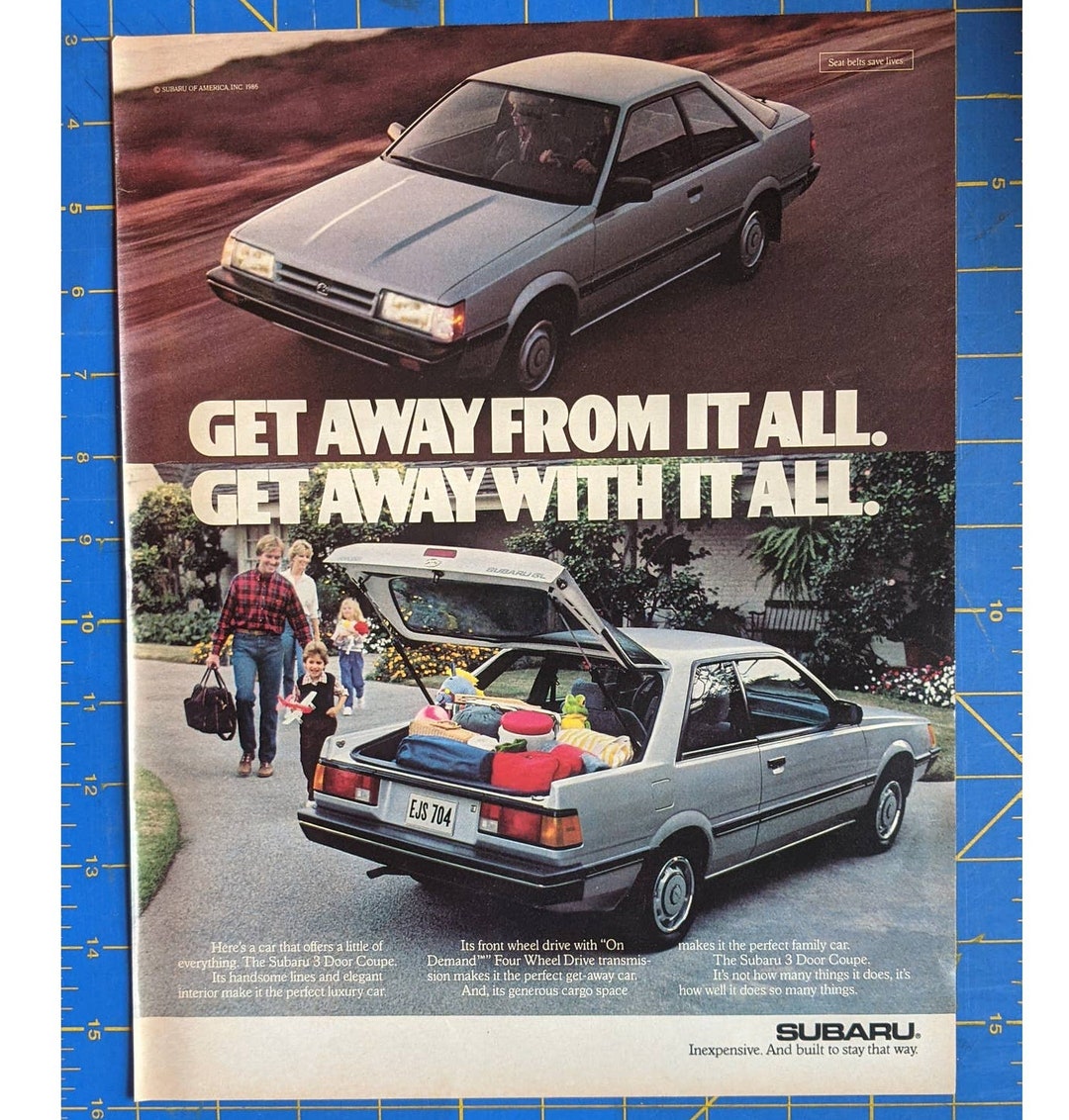 Vintage Print Ad 1986 Subaru Coupe - Etsy