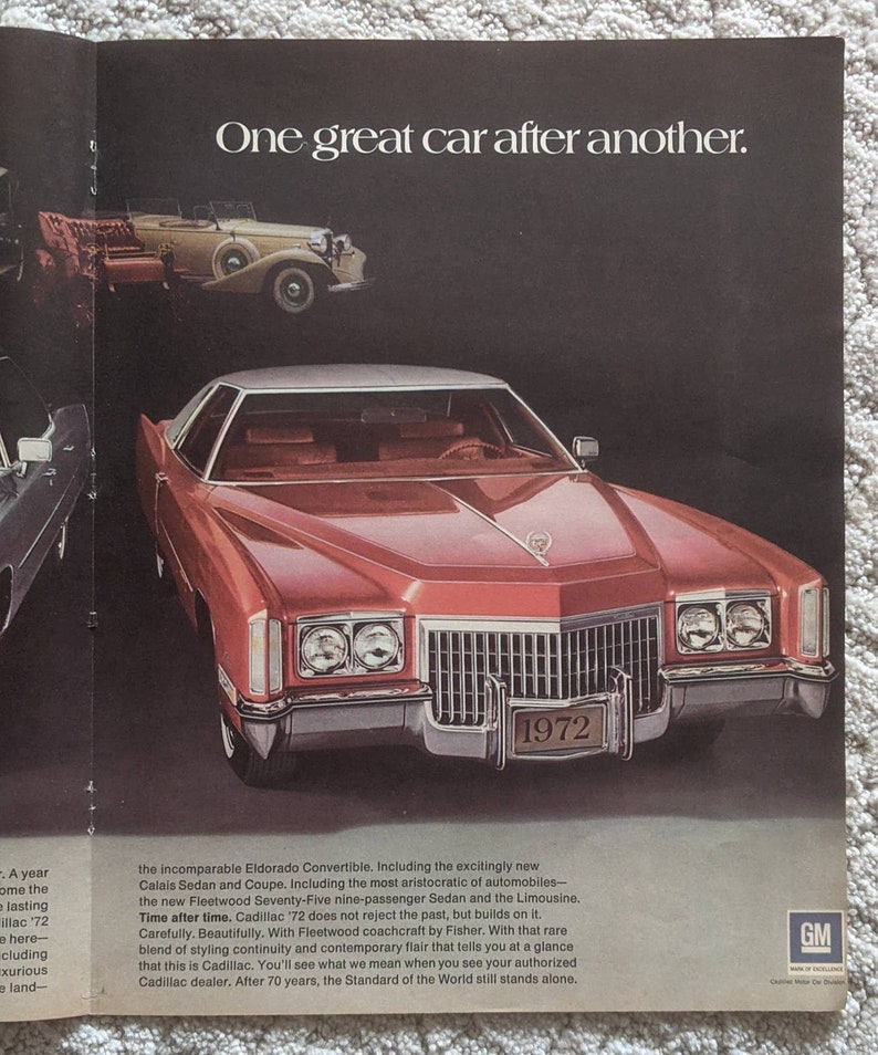 Vintage Print Ad 1971 Cadillac - Etsy