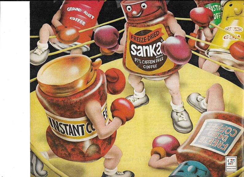 Vintage Print Ad 1972 Sanka Boxing Ring - Etsy