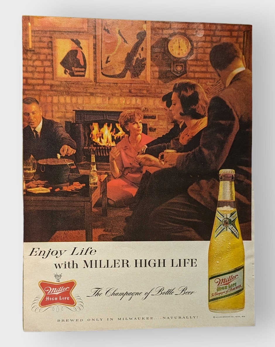 Vintage Print Ad 1963 Miller High Life Beer - Etsy