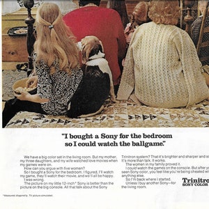Vintage Print 1971 Ad Sony Trinitron TV - Etsy