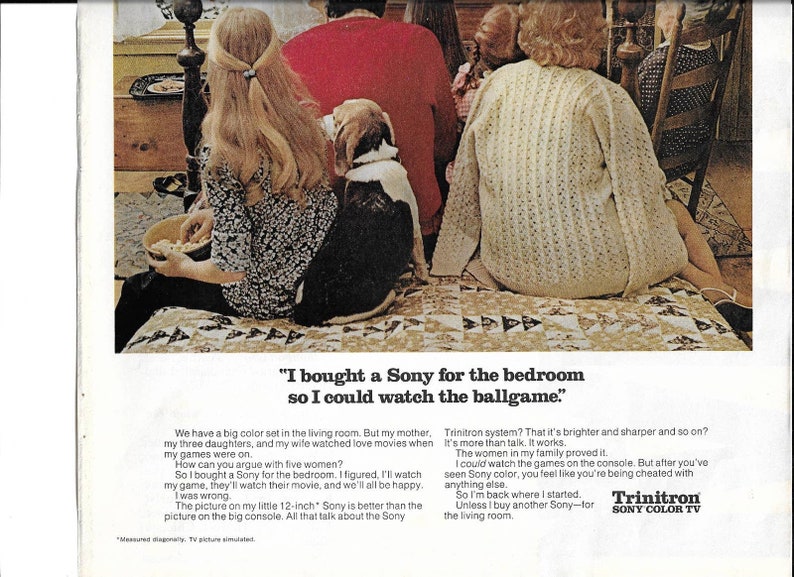 Vintage Print 1971 Ad Sony Trinitron TV - Etsy