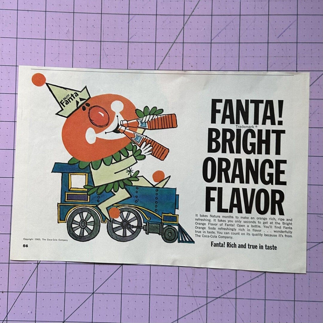 1963 Fanta Bright Orange Flavor Beverage Soda Train Vintage Print Ad - Etsy