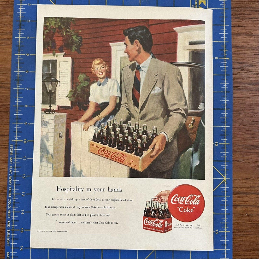 1949 VTG Coke Coca Cola Soda Magazine Ad Soda Print Hospitality in Your ...
