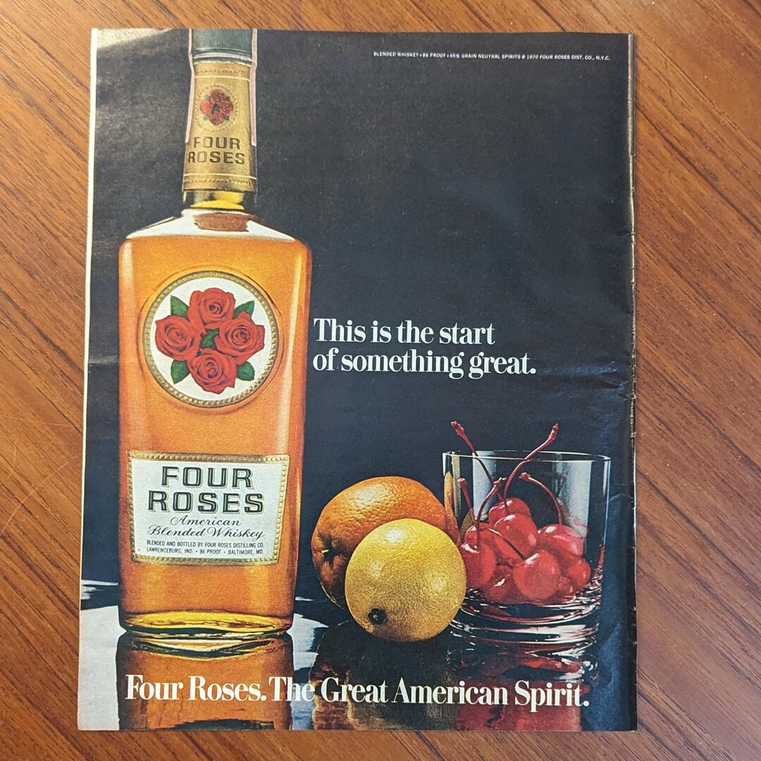 Vintage Print Ad 1970 Four Roses Whiskey - Etsy